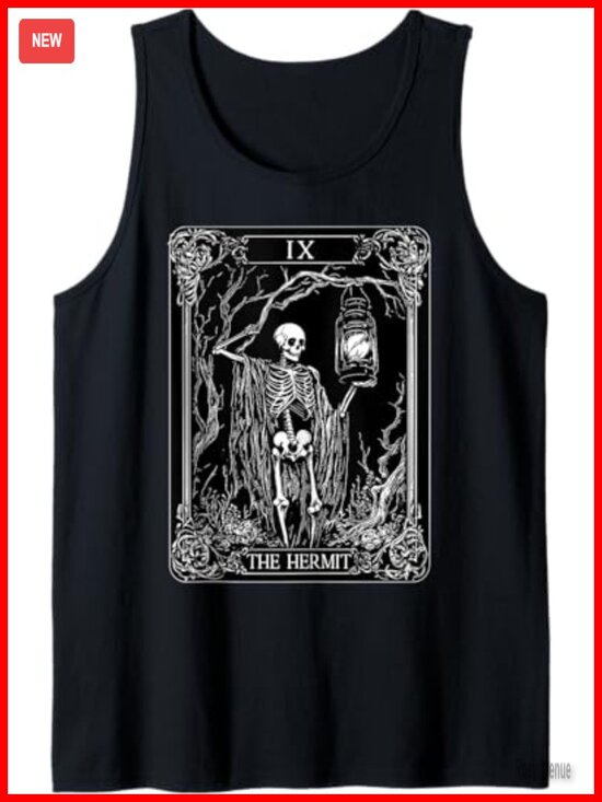 Tops | The Hermit Tarot Card Gothic Halloween Skeleton Tank Top | Poshmark